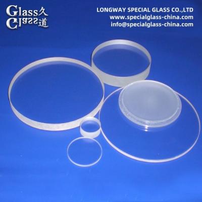 China Op maat gemaakte geharmoniseerde borosilicaat glas schijf en zichtglas doorzichtig Te koop