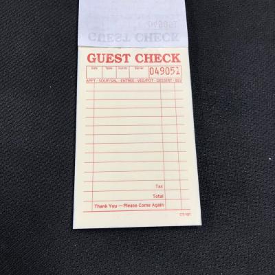 China Guest check CT-101 50 Sheet US Guest Check with Perforated Design Essential for Cafe Owners for sale