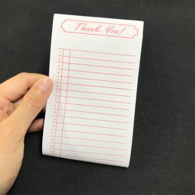 China Chinese style single part Customized Restaurant Guest Checks With Black Ink And Paper for sale