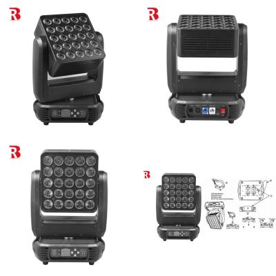 China DMX Indoor 25*10W 4in1 LED Matrix Zoom Wash Moving Head Light Para Evento de Casamento à venda