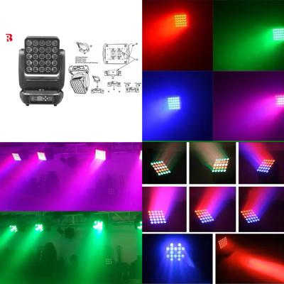 Cina DMX Indoor 25*10W 4in1 LED Matrix Zoom Wash Moving Head Light per eventi di nozze in vendita