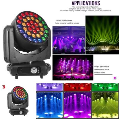 Китай RGBW 4in1 37*15W DMX Zoom Strobe LED Wash Moving Head Light Для диджея в баре Дискотеки продается