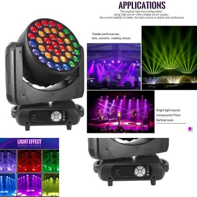 Китай DMX управляемый 37 * 15W RGBW 4in1 Строб LED Умывка Движущаяся голова Свет для дискотек продается