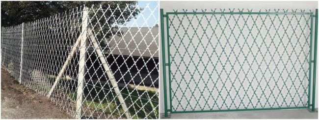 Hot dipped galvanized welded razor blade wire mesh fence