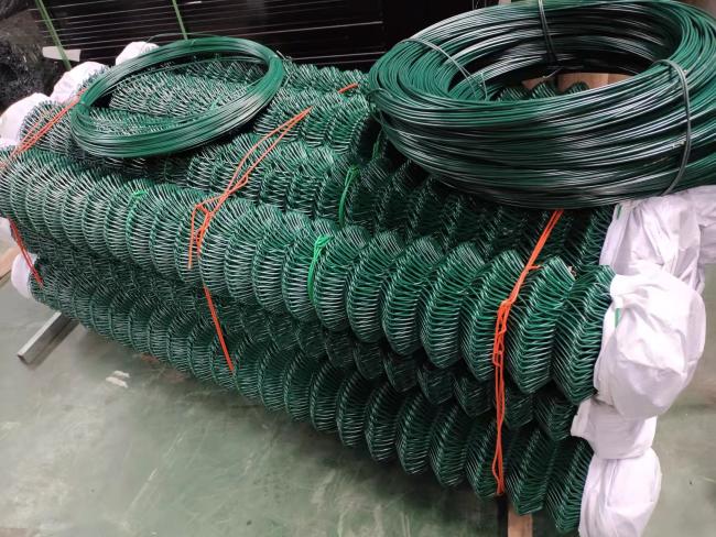 green colored chain link fence