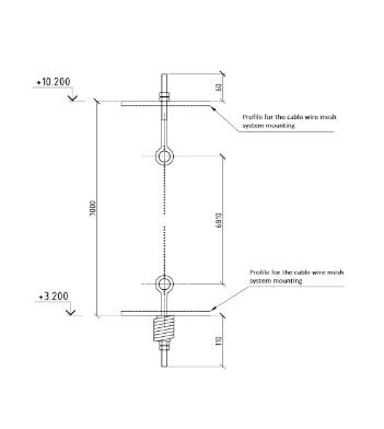 Architectural Wire Mesh--Tec-Sieve Multi-Barrette Weave/Cable Mesh System
