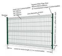China High Security 3D Curved Wire Mesh Fence Galvanized 4.0-6.0mm Wire with 50mm x 100mm Mesh Size for sale
