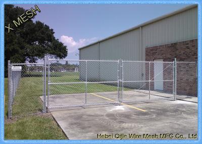 China 9 Gauge Chain Link Fence Fabric , Carbon Steel Wire Lattice Fence Panels Multi Colors for sale