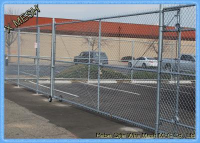 China 9 Gauge Chain Link Fence Fabric , Carbon Steel Wire Lattice Fence Panels Multi Colors for sale