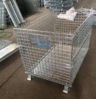 China Foldable Stackable Steel Wire Mesh Container for Garage Storage for sale