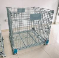 China Foldable Stackable Steel Wire Mesh Container for Garage Storage for sale