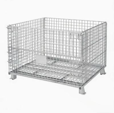 China China Customized Stackable Foldable Steel Welded Heavy Duty Wire Mesh Pallet Stillage Cage for sale