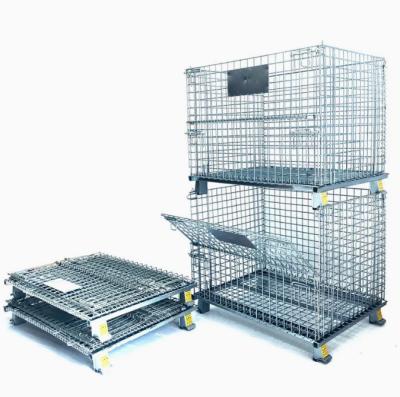 China Customized Heavy-Duty Stackable Steel Wire Mesh Basket Durable Storage Logistics Transportation for sale