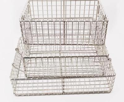 China Rectangle Woven Stainless Steel Wire Mesh Basket for sale