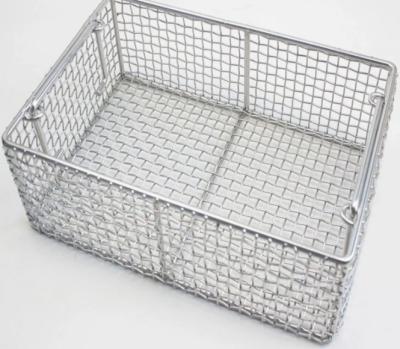 China Home Stackable Metal Mesh Storage Stainless Steel Basket for sale