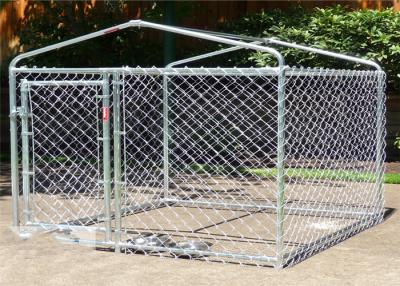 China Stackable Folded Galvanized Steel Chain Link Storage Cage For Dog Run for sale