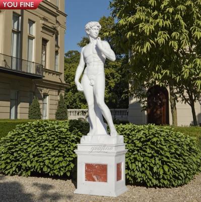 China Factory High Quality Life Size Western Greek Figure Muscle Man Marble Statue for sale