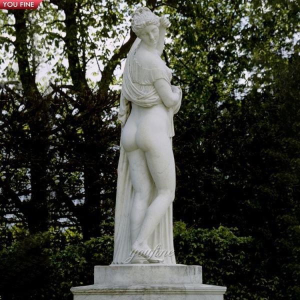 Quality Outdoor Hand Carved Venus Callipyge Antique Marble Lady Statue for sale