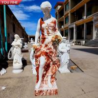 Quality Life Size Color Figure Statue for Outdoor Garden Marble Lady Sculpture Stone for sale