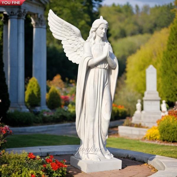 Quality Factory Ornament Famous Marble Large Guardian Angel Statue Sculpture for sale