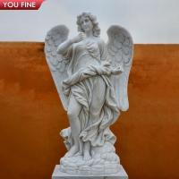 Quality Hot Sale White Female Angel Marble Sculpture for Decoration for sale