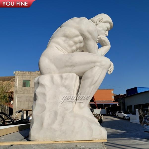 Quality Custom Outdoor Lawn Marble Sitting Man Statue for sale