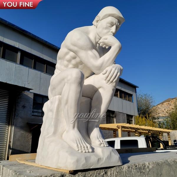 Quality Custom Outdoor Lawn Marble Sitting Man Statue for sale