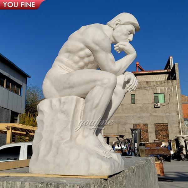 Quality Custom Outdoor Lawn Marble Sitting Man Statue for sale