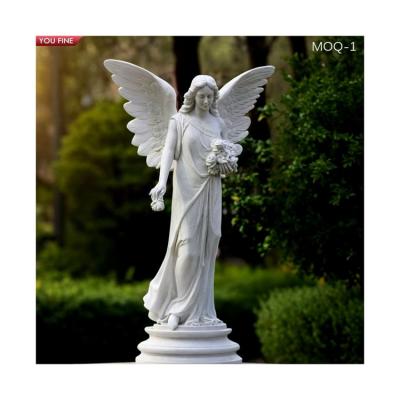 China Custom Europe Marble Angel Garden Stone Statue for sale