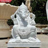 Quality Classic Natural Stone Hand Carved White Marble Ganesha Statue for sale