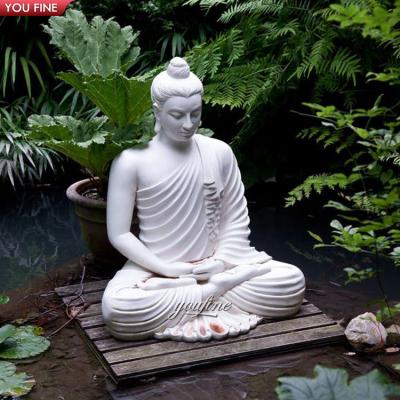 China Wholesale Garden Decoration White Marble Buddha Statues for sale