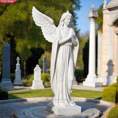 China Life Size Western Angel Marble Sculpture for sale