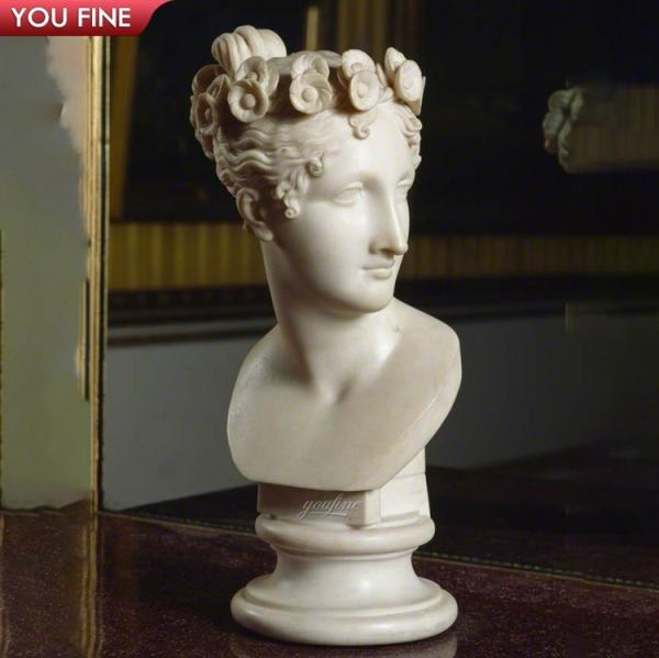 Quality Interior Decoration Life Size Marble Statue Head Decoration for sale