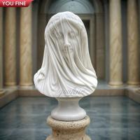 China Custom Marble Veiled Lady Bust Statues for sale