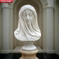 China Custom Marble Veiled Lady Bust Statues for sale