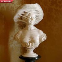 China Custom Marble Veiled Lady Bust Statues for sale