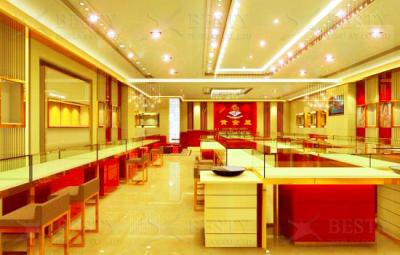 China Customized Gold Jewelry Shop Designing for sale