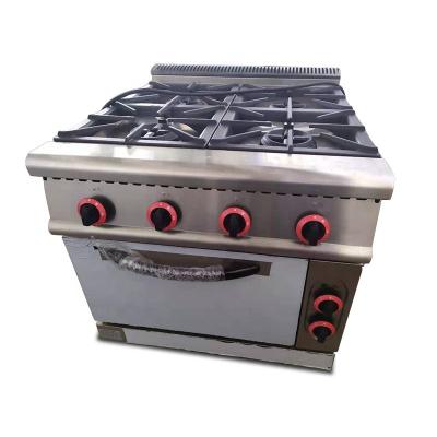 Cina Forte stufa a gas da cucina commerciale a 4 bruciatori con cassetto più caldo e controllo manuale in vendita