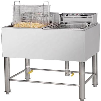 Cina Fritura elettrica per l'industria con maniglia di sollevamento e dimensioni esterne di 660x600x1010 mm in vendita