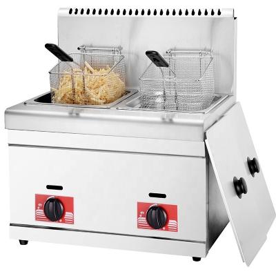 Cina 550x470x515 mm Commercial Chips 2-basket Gas Deep Fryer per dimensioni di imballaggio in vendita