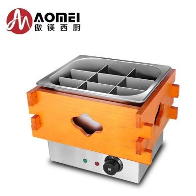 China Innerpot van roestvrij staal Houten behuizing tegen brandwonden Buiten Oden Food Cooker voor restaurant Te koop