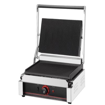 China 13 kg elektrische Panini Grill Commerciële Panini Sandwich Press Roestvrij staal Single Contact Grill Te koop