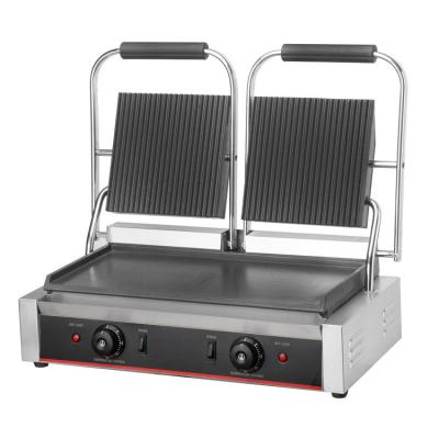 中国 220V-240V 不粘性サンドイッチグリル 電気 商用用無煙接触グリル 販売のため