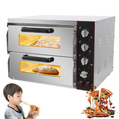 China Doppeldeck pizzaoven voor het bakken van professionele cake 585*480*420mm Te koop