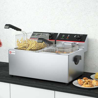 Cina Ristorante 11L 11L Industrial Double Electric Deep Fryers con funzione di protezione dal riscaldamento in vendita