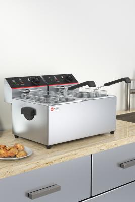 Cina Ristorante 11L 11L Industrial Double Electric Deep Fryers con funzione di protezione dal riscaldamento in vendita