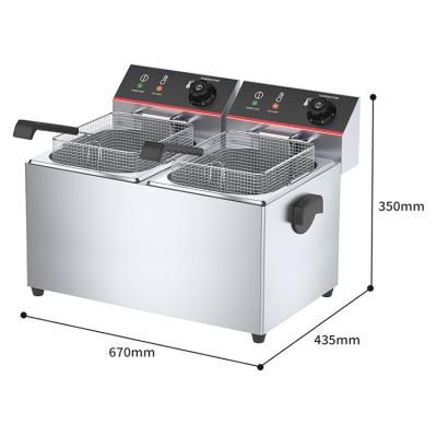 Cina Ristorante 11L 11L Industrial Double Electric Deep Fryers con funzione di protezione dal riscaldamento in vendita
