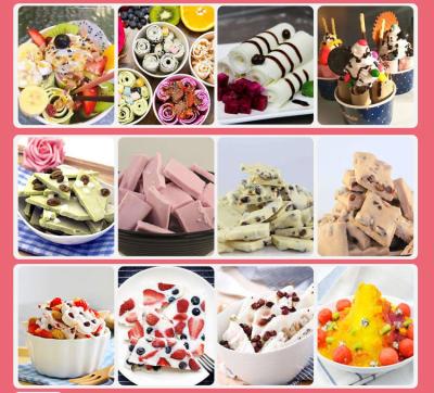 Cina Yogurt surgelato da servire a molle a doppio piatto Macchina di rotolamento di gelati fritti per l'industria degli snack in vendita