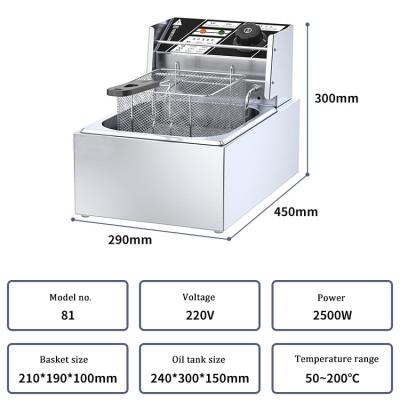 Cina Hot Dog Fast Food 12L Deep Fryer con 2.5 2.5KW Fonte di alimentazione elettrica e 2 cesti in vendita