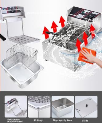 Cina Hot Dog Fast Food 12L Deep Fryer con 2.5 2.5KW Fonte di alimentazione elettrica e 2 cesti in vendita